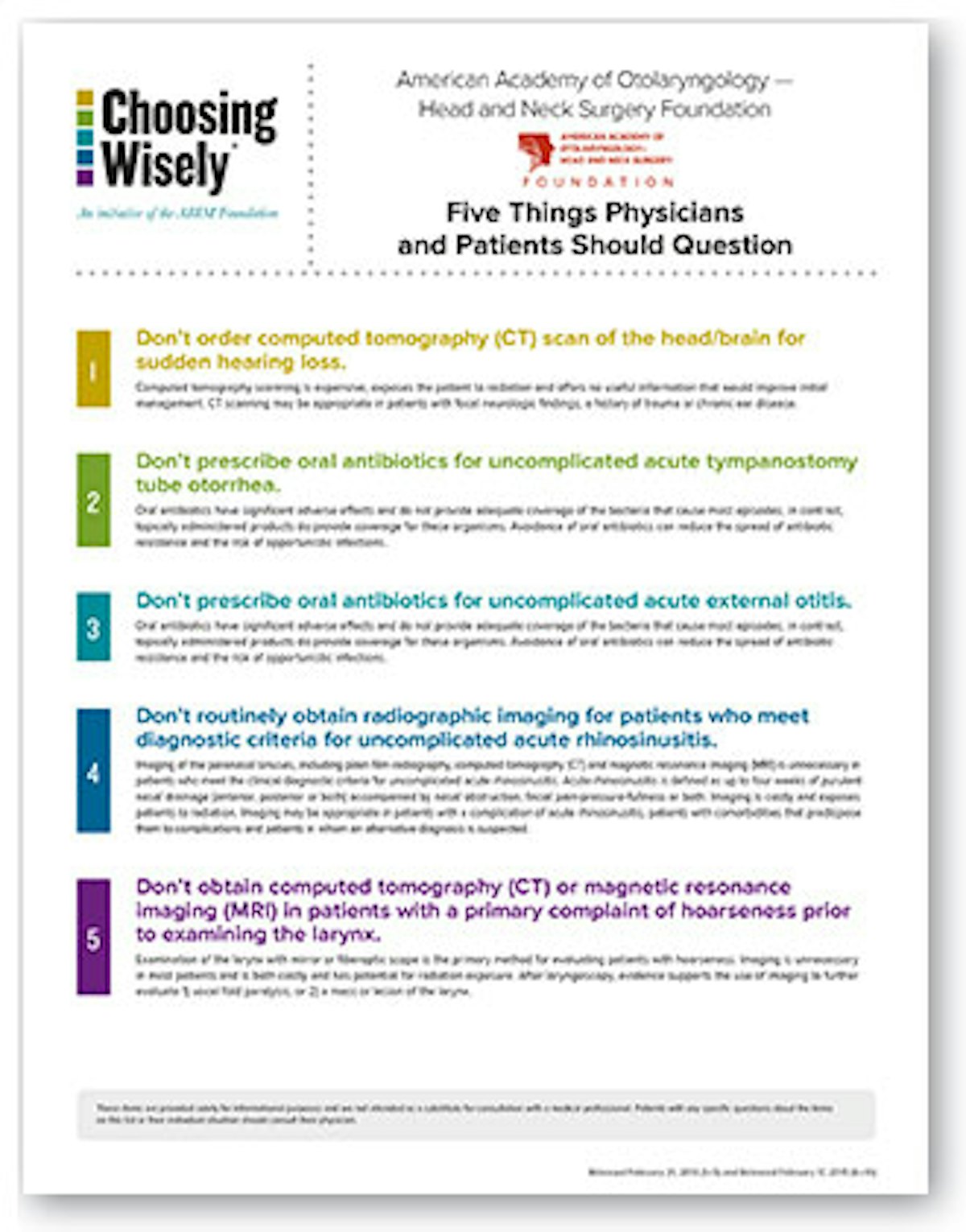 Choosing wisely | AAO-HNS Bulletin