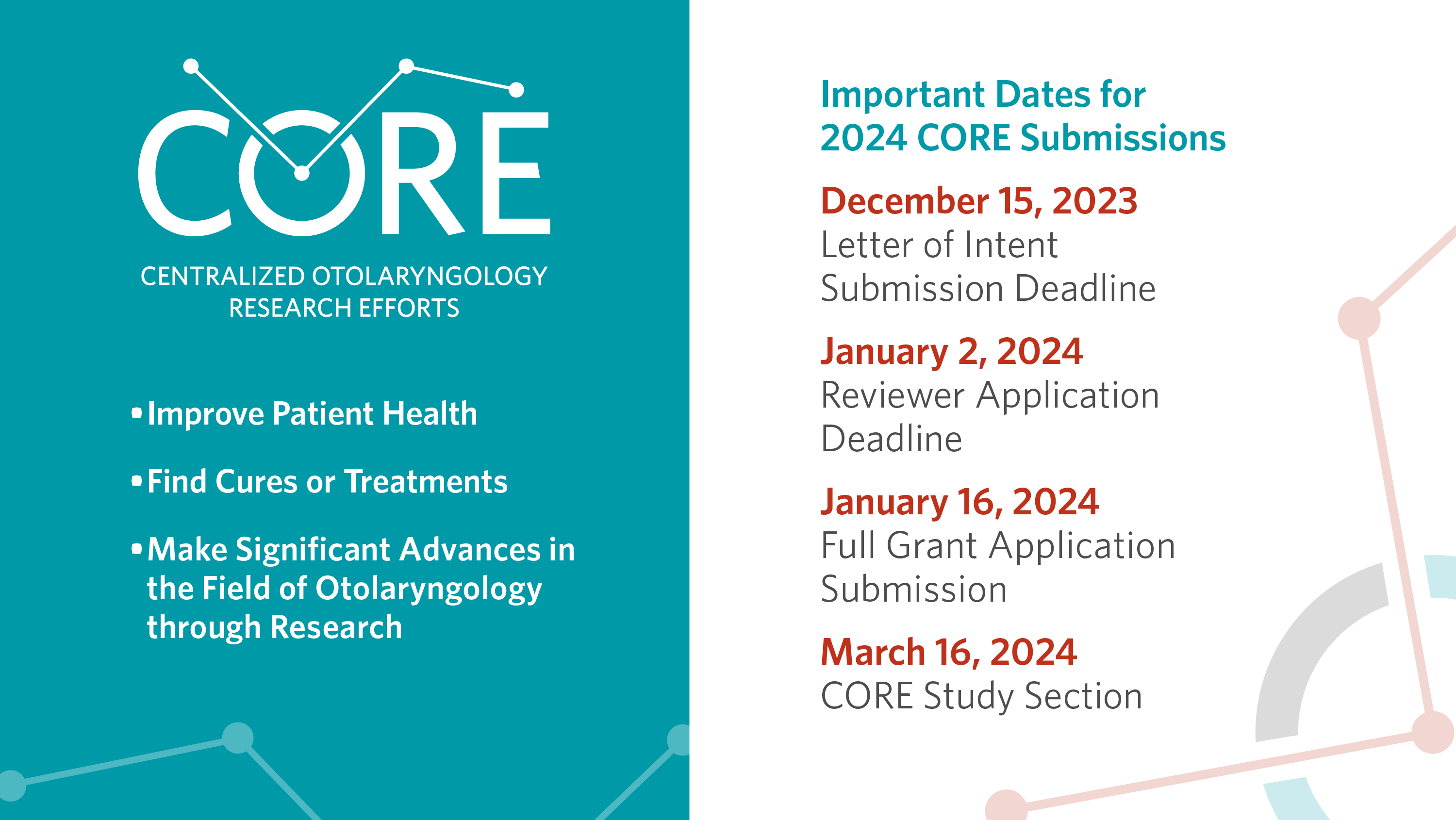 Now Accepting Submissions for the 2024 CORE Grant Cycle | AAO-HNS Bulletin